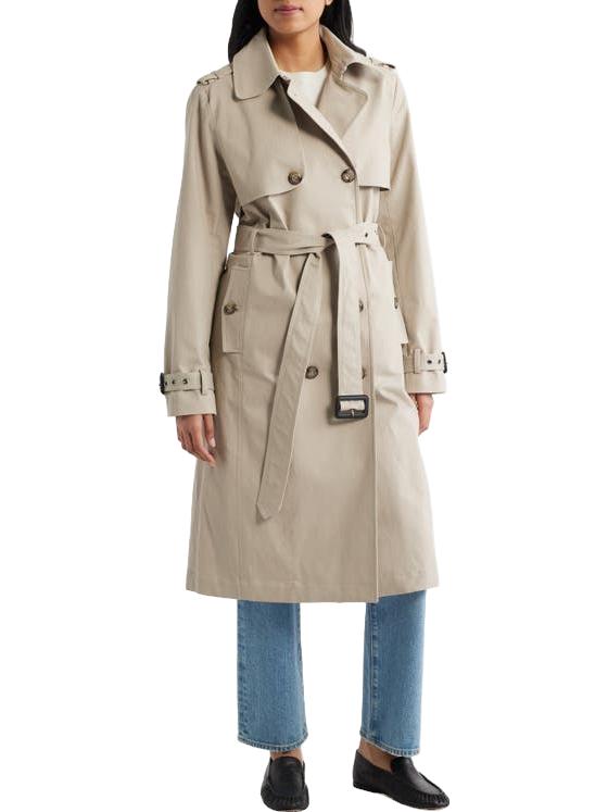 BERNARDO Bernardo Belted Stretch Cotton Trench Coat
